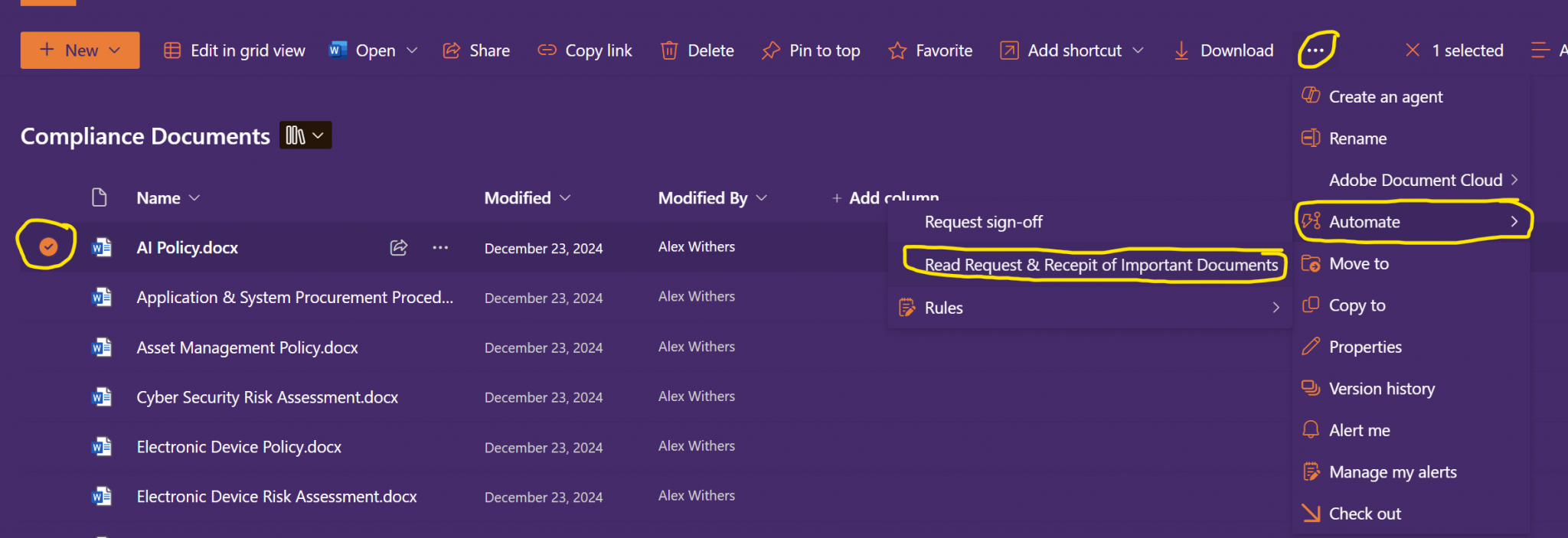 Read Receipt of Documents from SharePoint - Alex Withers